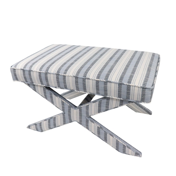 Extra Wide Two CUSTOM Upholstered X benches Design YOUR Own With ANY Fabric Etsy