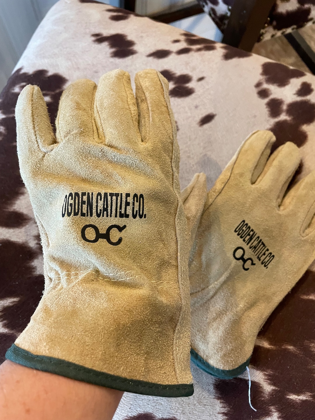 Custom Leather Gloves, Cattle Brand, Farm Brand, Personalized Gloves ...