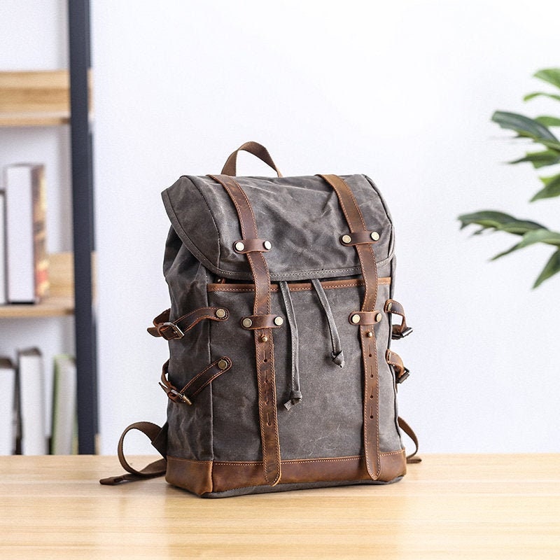 Waxed Canvas Daypack - Etsy