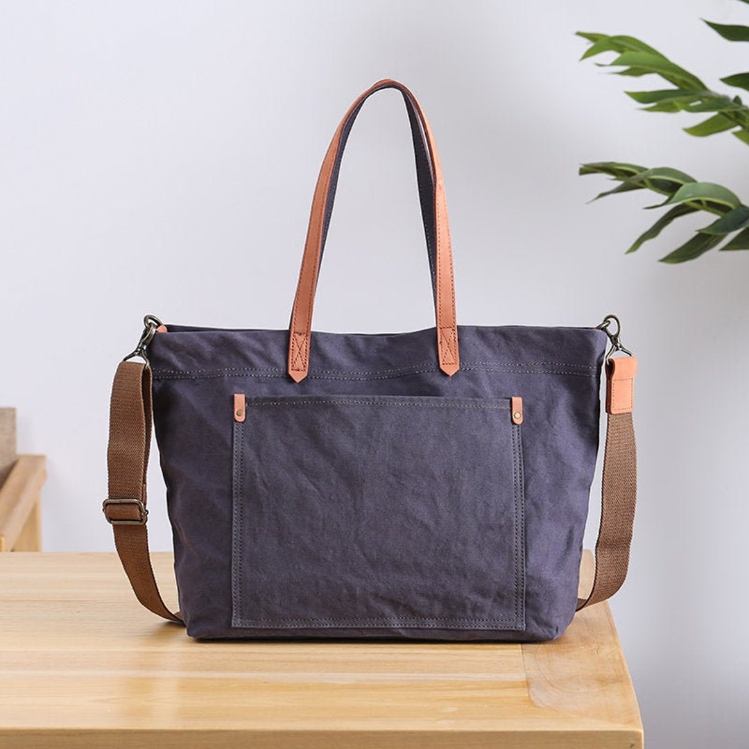 Handmade Canvas Tote Bag, Canvas Shoulder Bag, Casual Satchel Bag ...