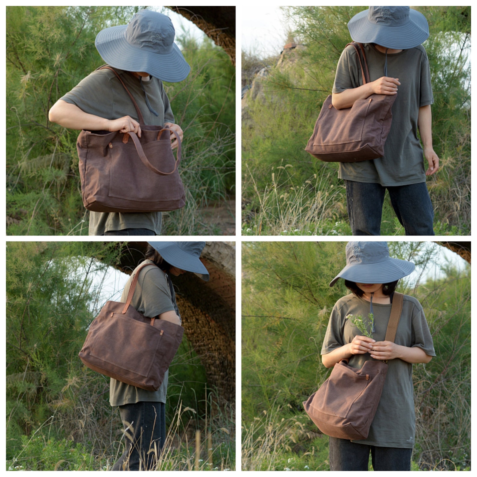 Handmade Canvas Tote Bag Canvas Shoulder Bag Casual Satchel - Etsy