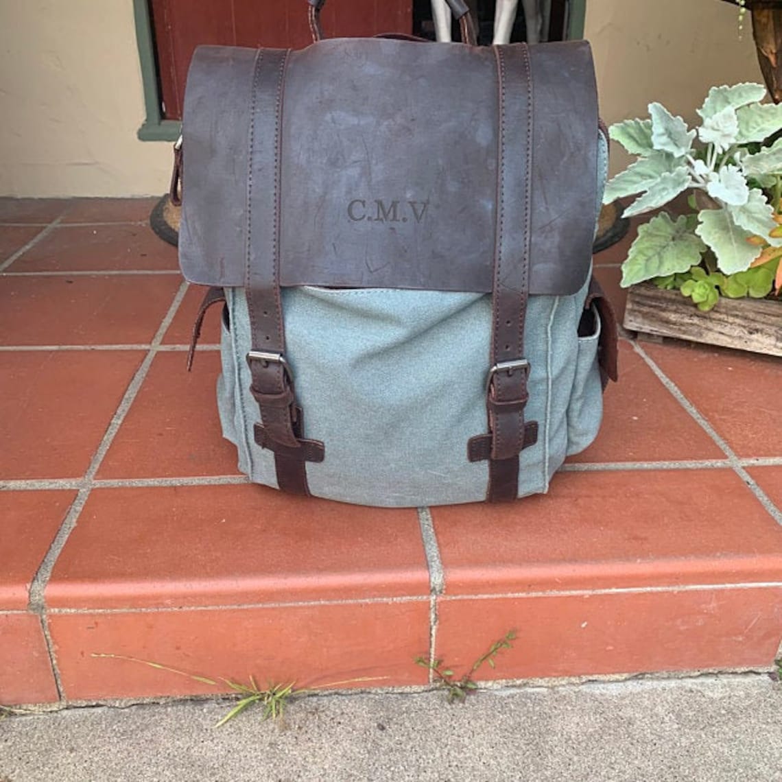 Personalized Canvas School Backpack Travel Backpack Hiking | Etsy