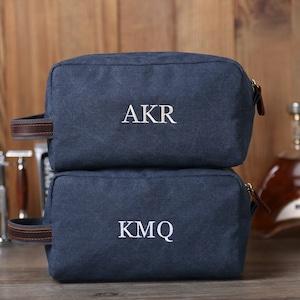Personalized Toiletry Bag Monogrammed Groomsmen Gift Canvas Dopp Kit ...