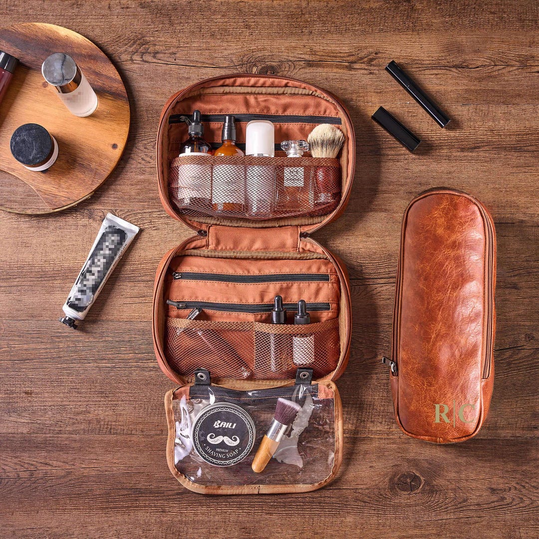 Personalized Leather Toiletry Bag, Groomsmen Gift, Groomsmen Proposal ...