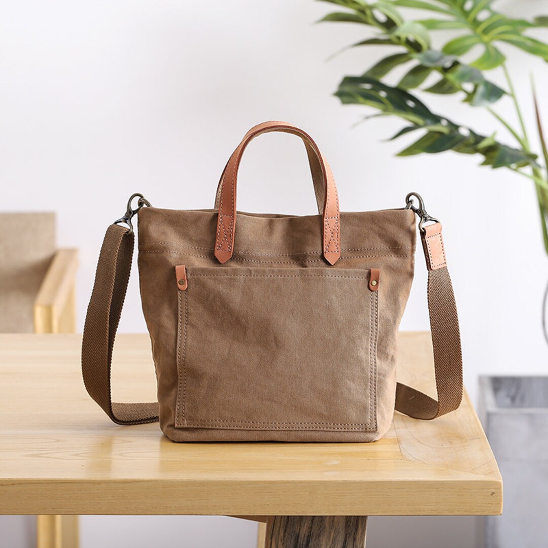 Handmade Canvas Shoulder Bag, Casual Satchel Bag, Canvas Messenger Bag ...