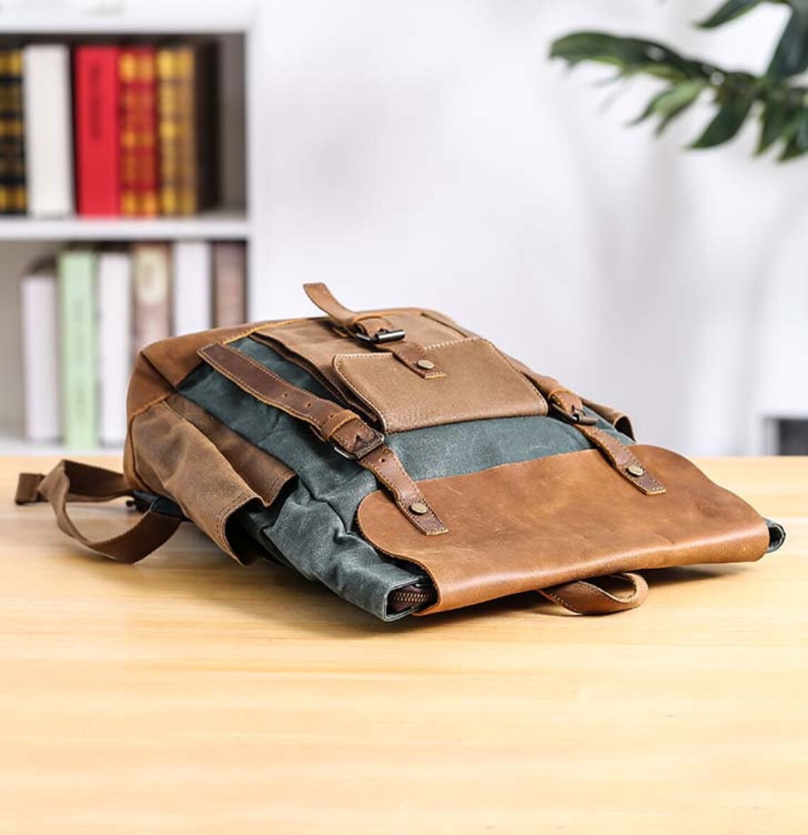 Personalized Waxed Canvas School Backpack Travel Backpack - Etsy