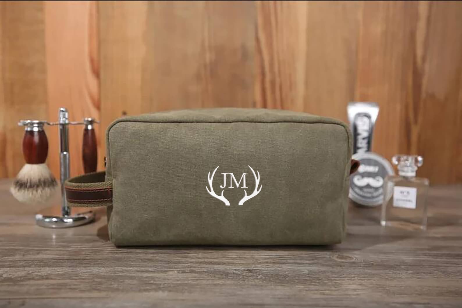 Personalized Toiletry Bag Monogrammed Groomsmen Gift Canvas Dopp Kit ...