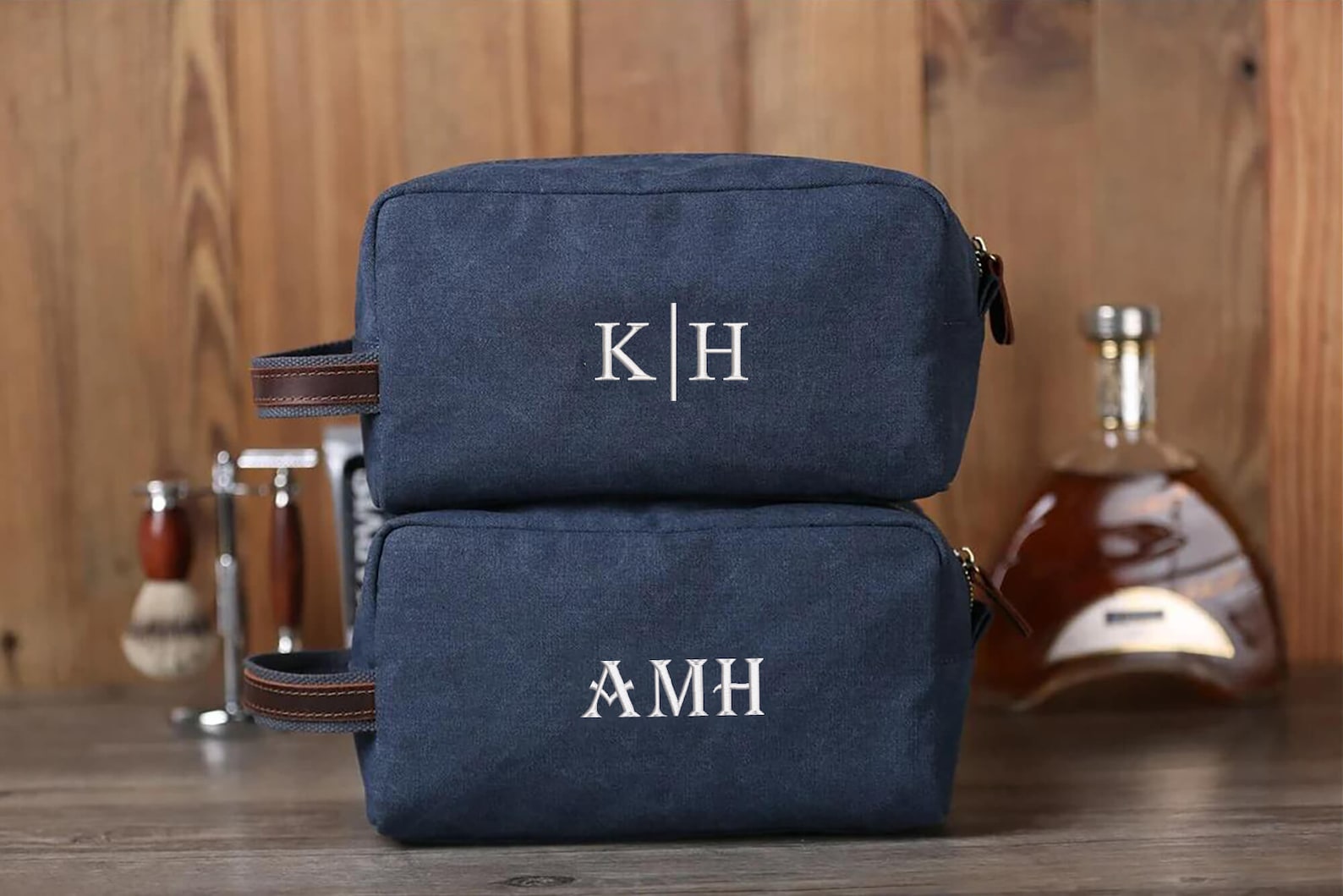 Personalized Toiletry Bag Monogrammed Groomsmen Gift Canvas Dopp Kit ...
