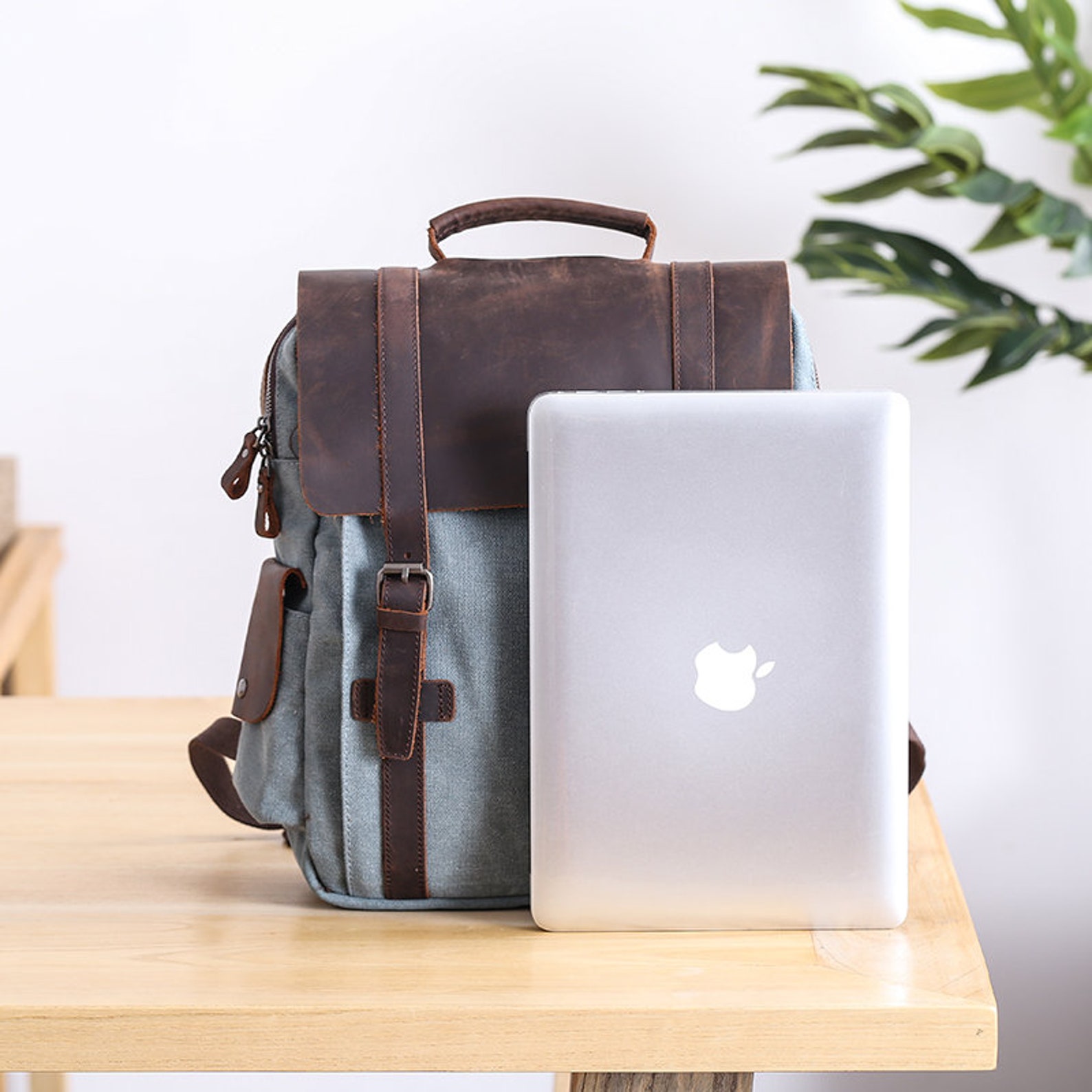 Personalized Canvas School Backpack Travel Backpack Hiking - Etsy