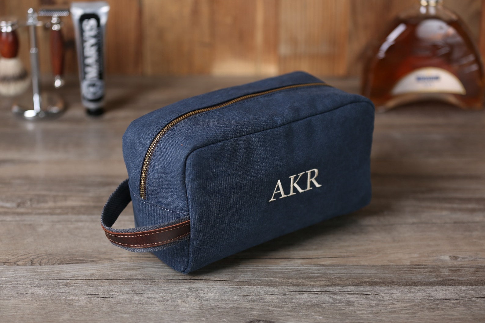 Personalized Toiletry Bag Monogrammed Groomsmen Gift Canvas Dopp Kit ...