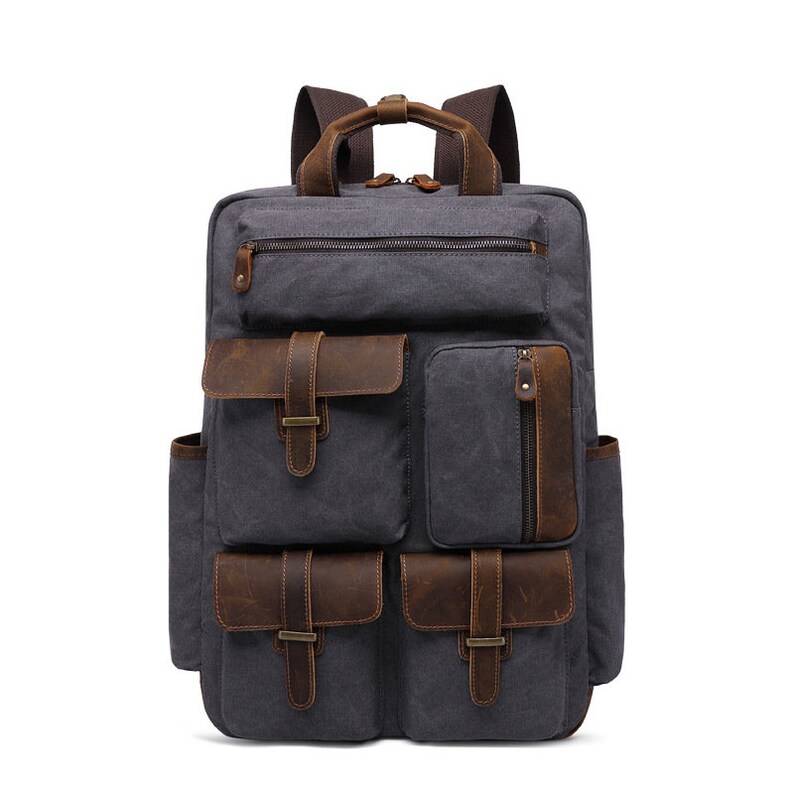 Large Canvas Backpack Camping Backpack School Backpack - Etsy