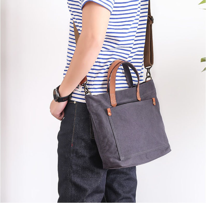 Handmade Canvas Sling Bag Canvas Shoulder Bag Casual Satchel | Etsy