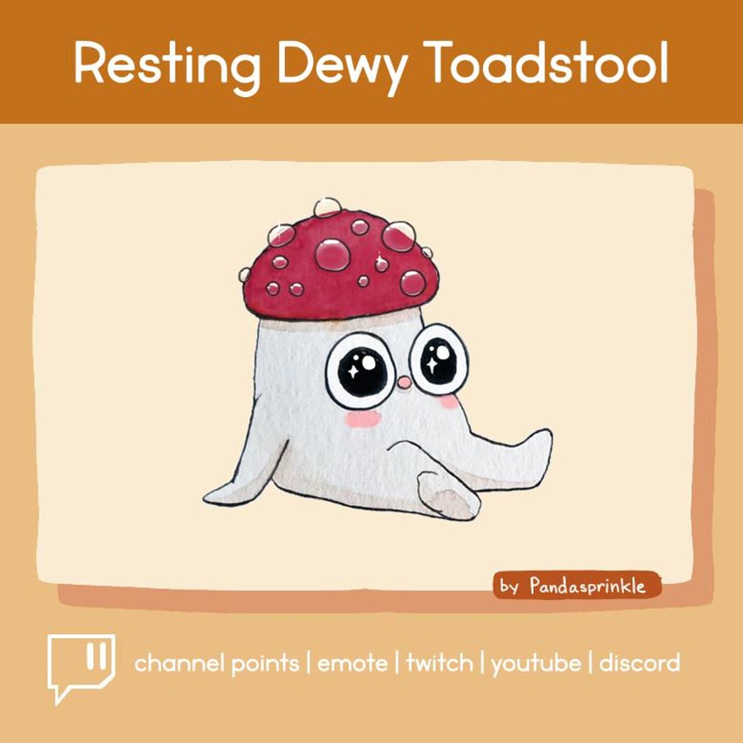 Resting Dewy Toadstool Emote Channel Points Twitch, Youtube, Discord ...