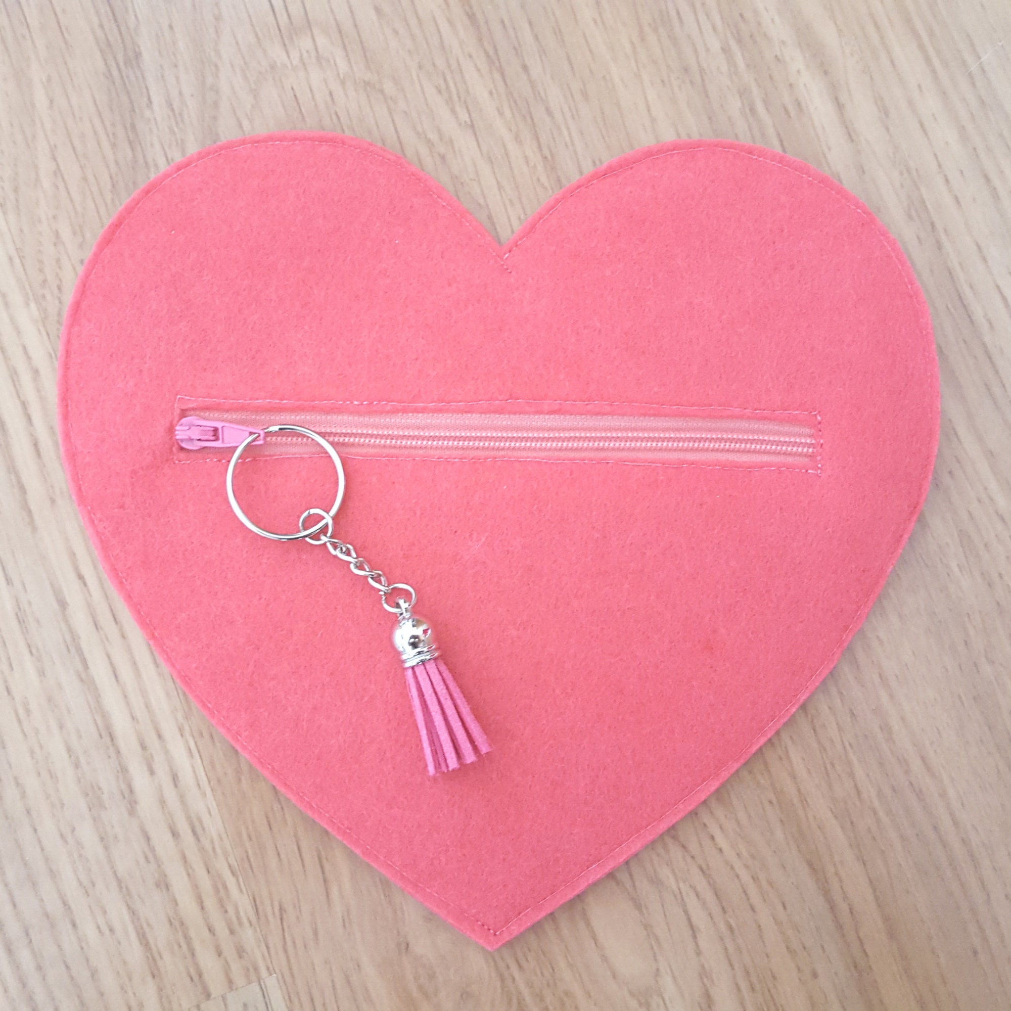 Heart Zipper Purse Sewing Pattern, Heart Felt Purse, Heart Coin Pouch ...