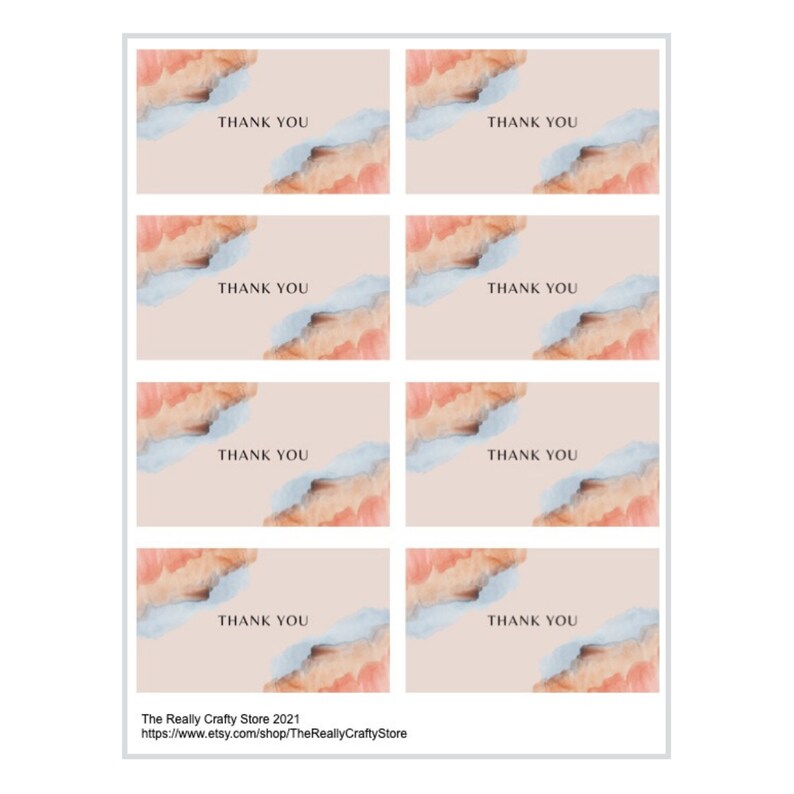 Printable Watercolor Thank You Cards 2 Sizes 4 Different - Etsy