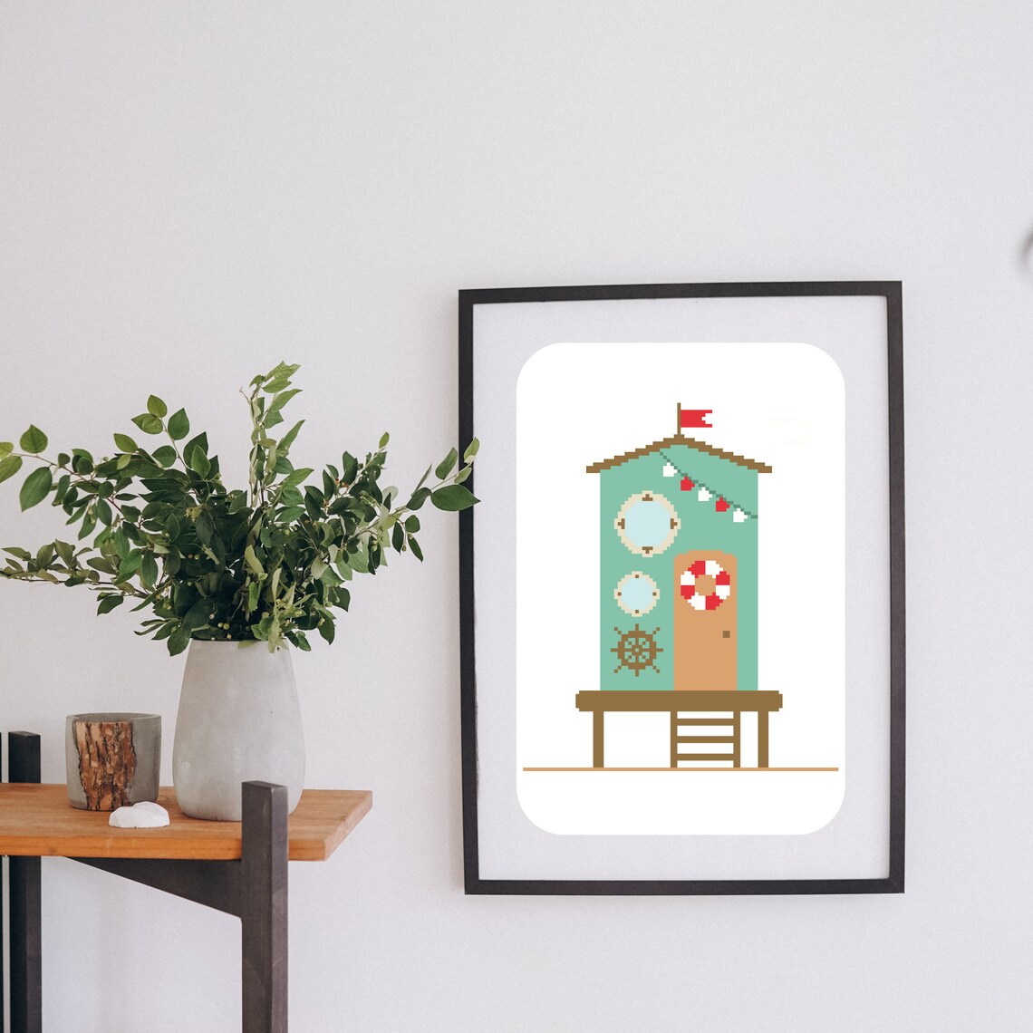 Beach Hut Cross Stitch Pattern Beach House Pattern Beach - Etsy