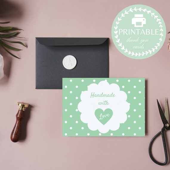 Printable Polkadot Pastel Handmade With Love Labels 2 Sizes - Etsy