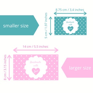 Printable Polkadot Pastel Handmade With Love Labels, 2 Sizes, 4 Colors ...
