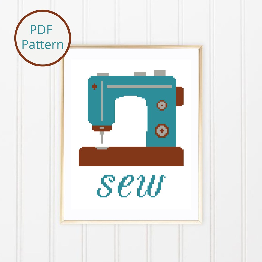 Sewing Room Sign, Craft Room Sign, Sewing Machine Cross Stitch Pattern ...