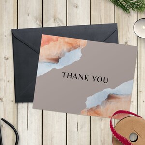 Printable Watercolor Thank You Cards, 2 Sizes, 4 Different Background ...