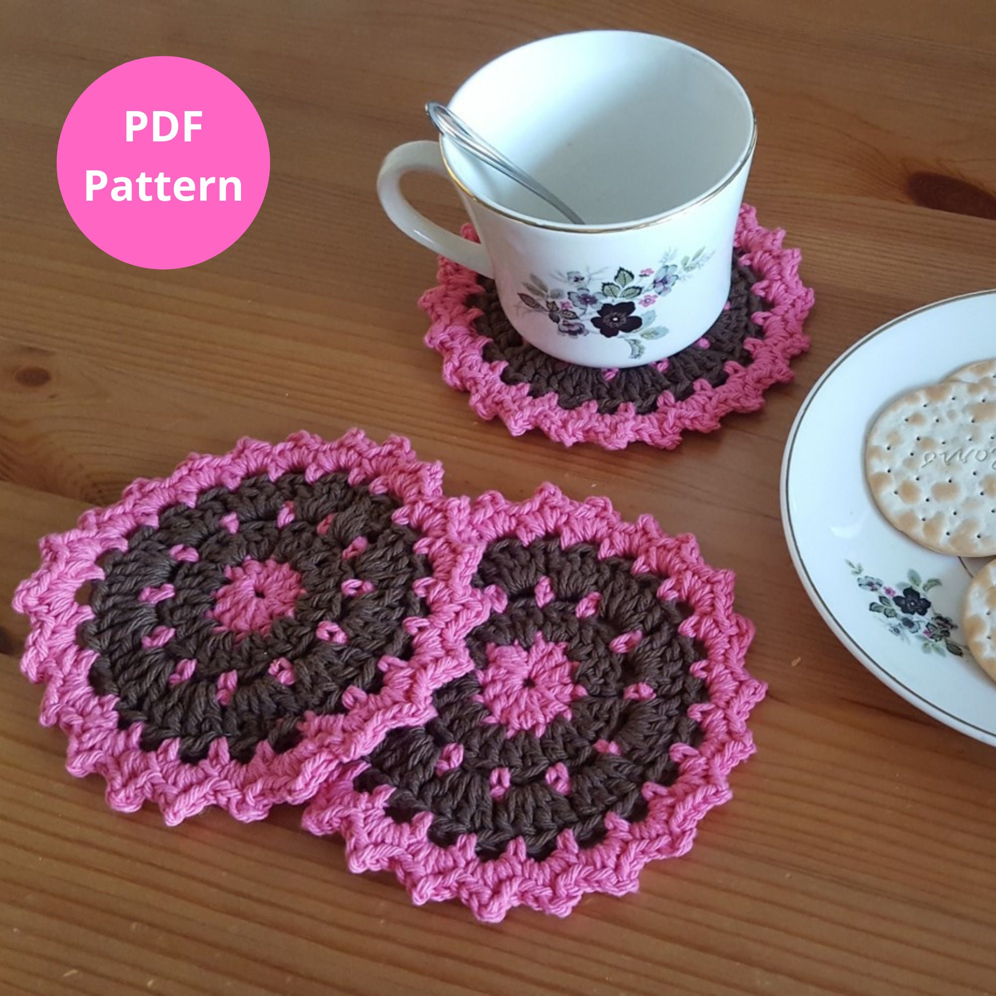 Splash of Color Coasters Pattern Colorful Crochet Coasters - Etsy