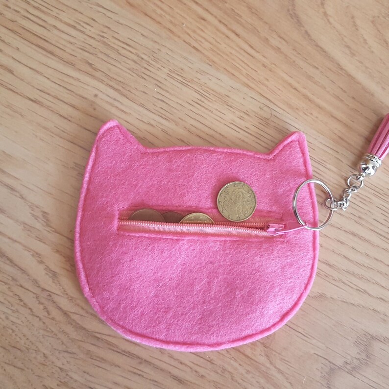 Cat Zipper Purse Sewing Pattern Cat Felt Purse Cat Coin - Etsy