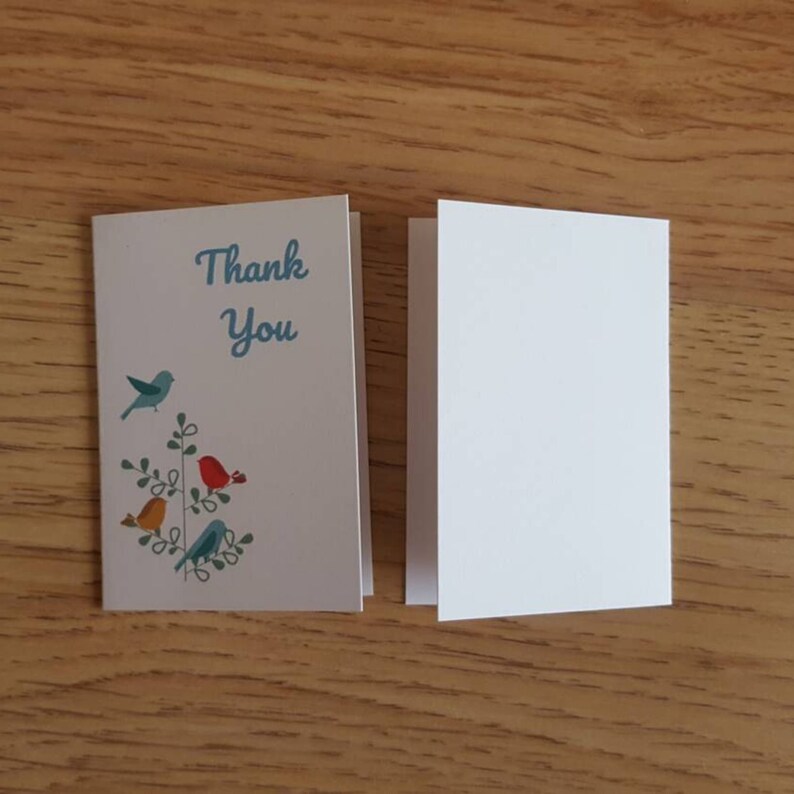 Printable Mini Foldable Birds Thank You Cards Birds Thank You | Etsy