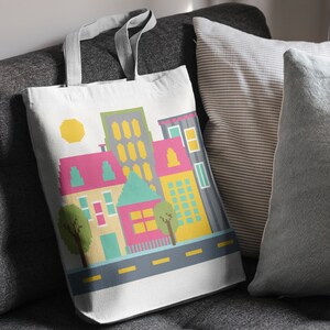 City Houses Cross Stitch Pattern, Townhouse Cross Stitch, Colorful City ...