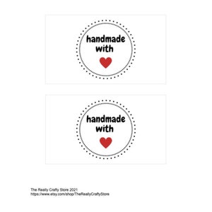 Printable Handmade With Love Gift Tags, Handmade With Love Cards, Made ...