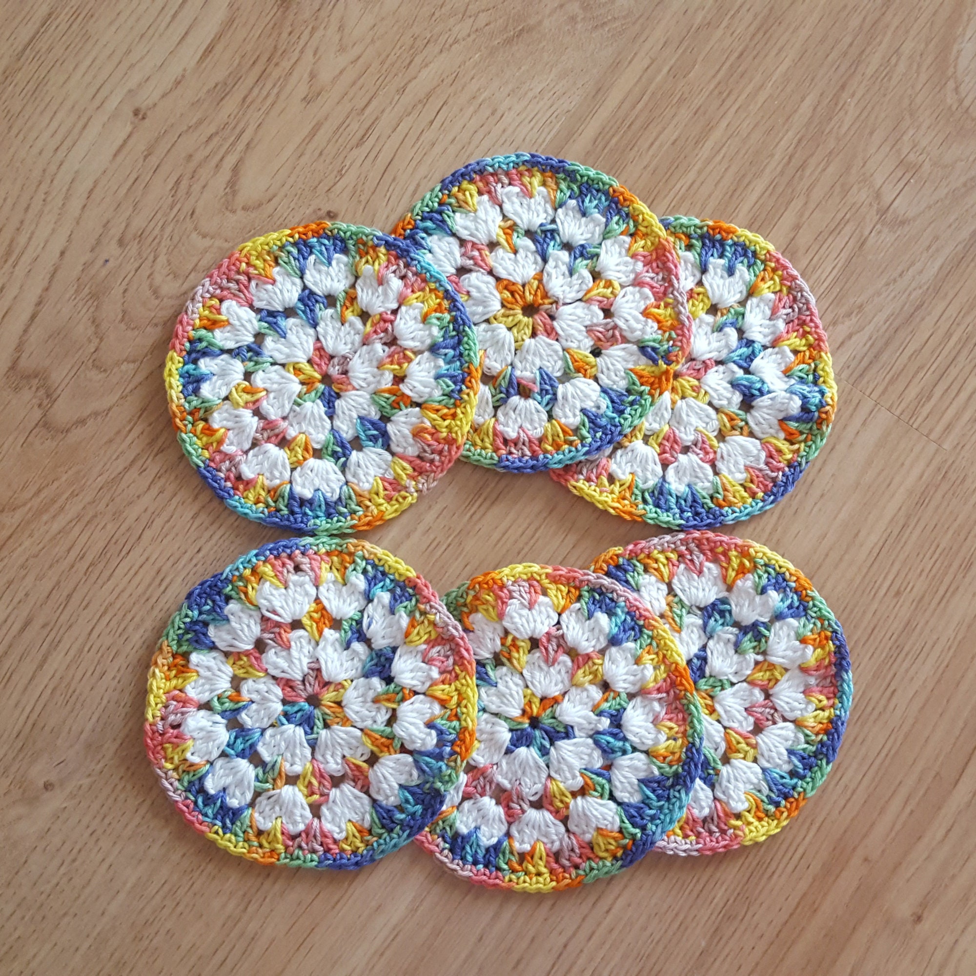 Colorful Crochet Coasters Pattern Quick Crochet Pattern - Etsy