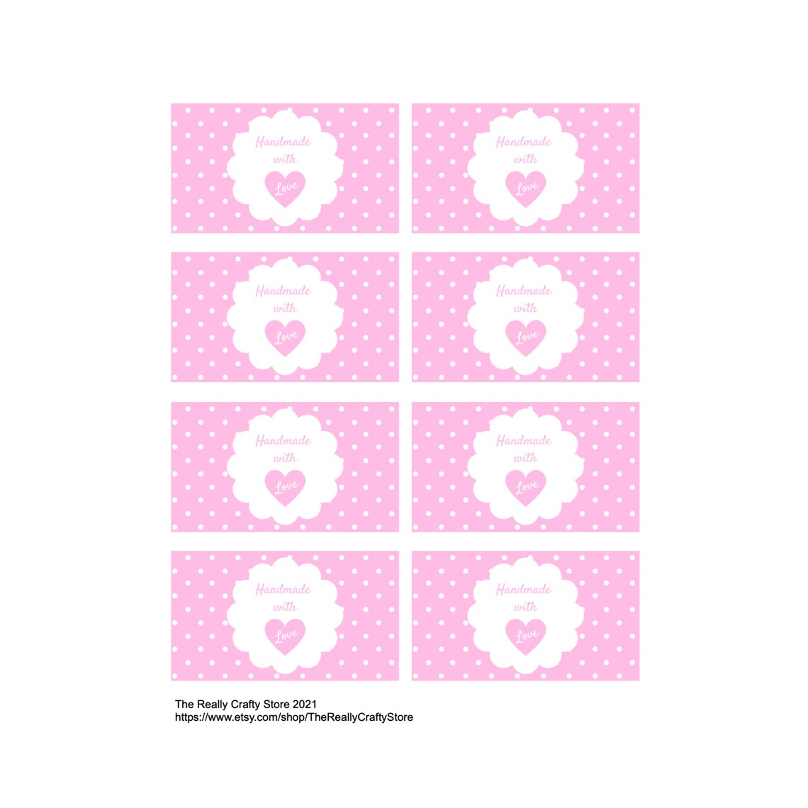 Printable Polkadot Pastel Handmade With Love Labels 2 Sizes - Etsy