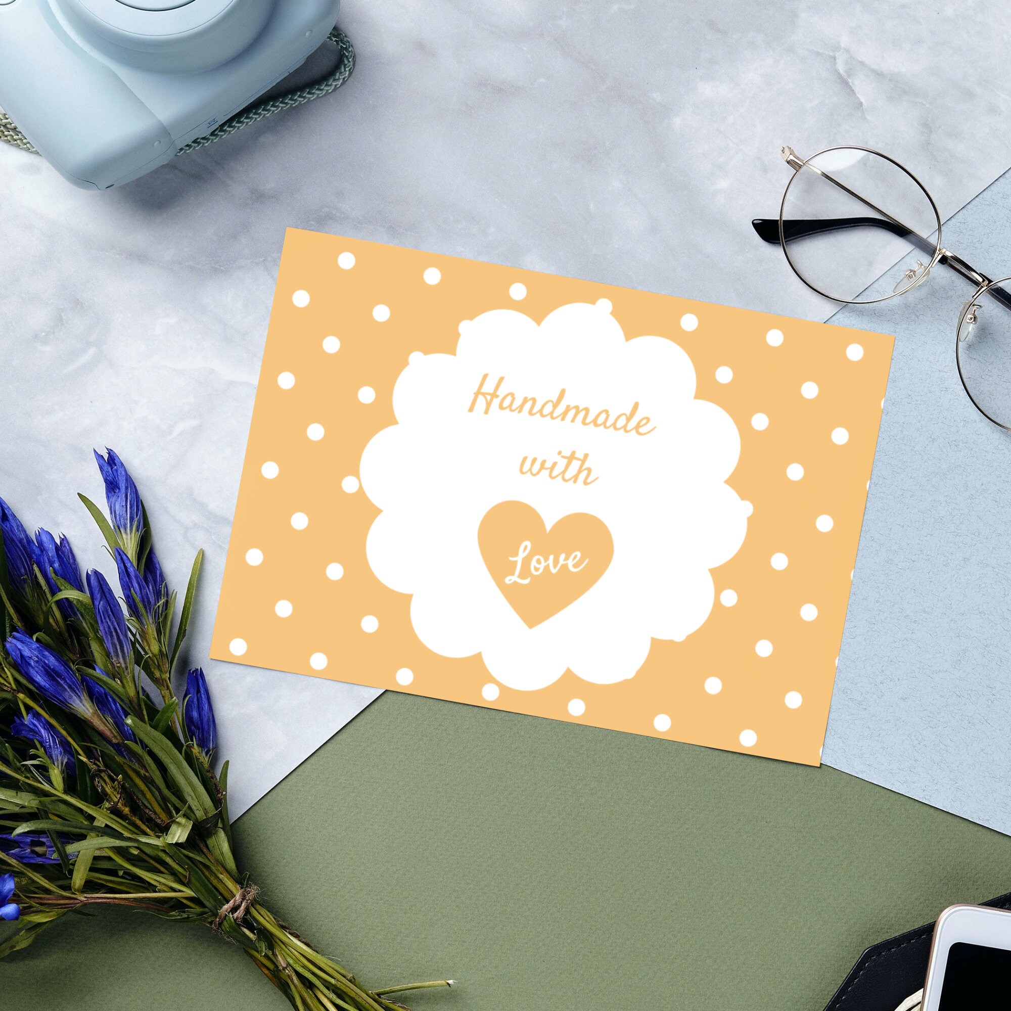 Printable Polkadot Pastel Handmade With Love Labels, 2 Sizes, 4 Colors ...