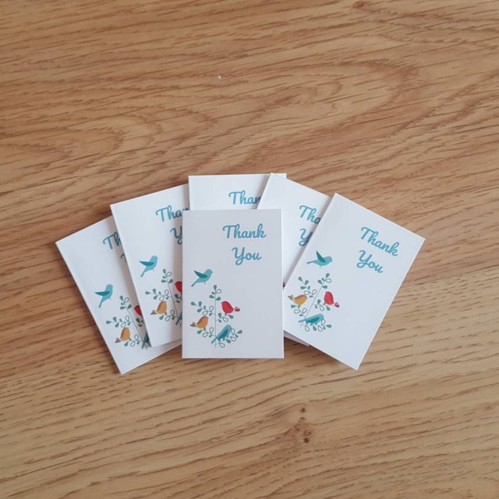 Printable Mini Foldable Birds Thank You Cards Birds Thank You | Etsy