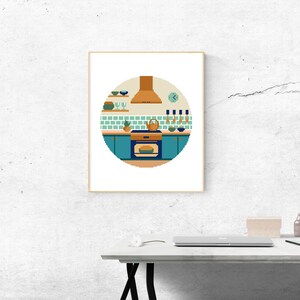 Retro Kitchen Cross Stitch Pattern, Vintage Kitchen Cross Stitch ...