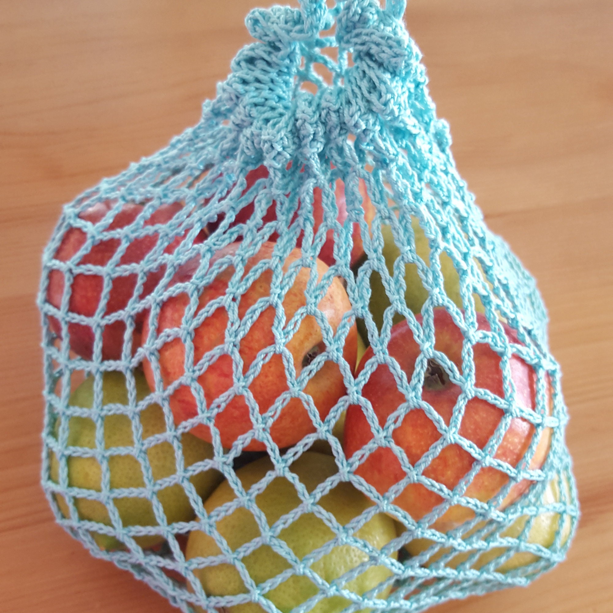 Crochet Drawstring Net Bag Pattern 3 Sizes Reusable Fruit - Etsy