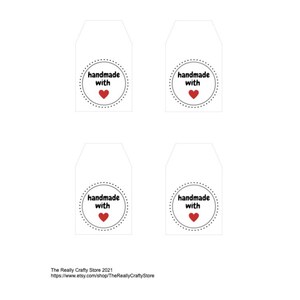 Printable Handmade With Love Gift Tags, Handmade With Love Cards, Made ...