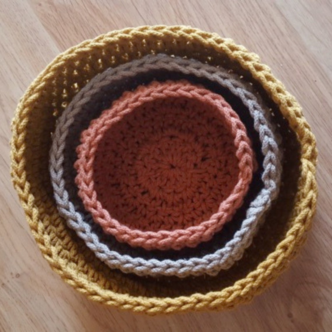 Nesting Baskets Crochet Pattern Crochet Baskets in 3 Sizes | Etsy