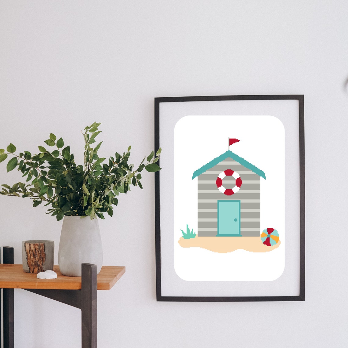 Beach Hut Cross Stitch Pattern Beach House Pattern Beach - Etsy