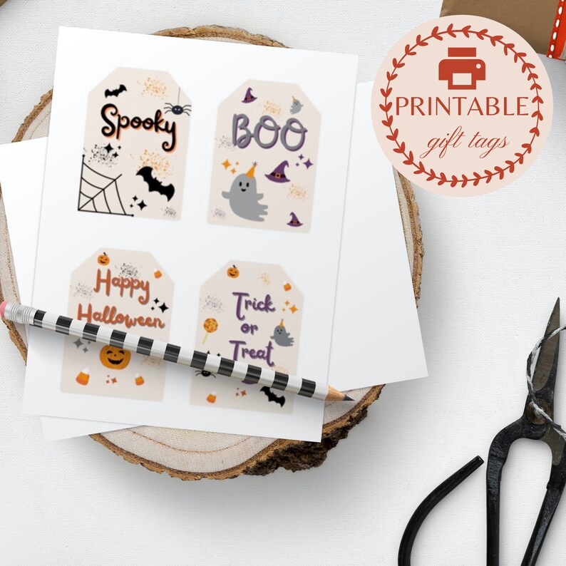 Printable Halloween Gift Tags, Happy Halloween Gift Tags, Halloween ...