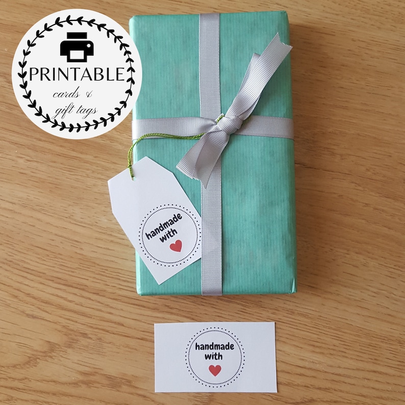 Printable Handmade With Love Gift Tags and Cards: DIY Small Business ...