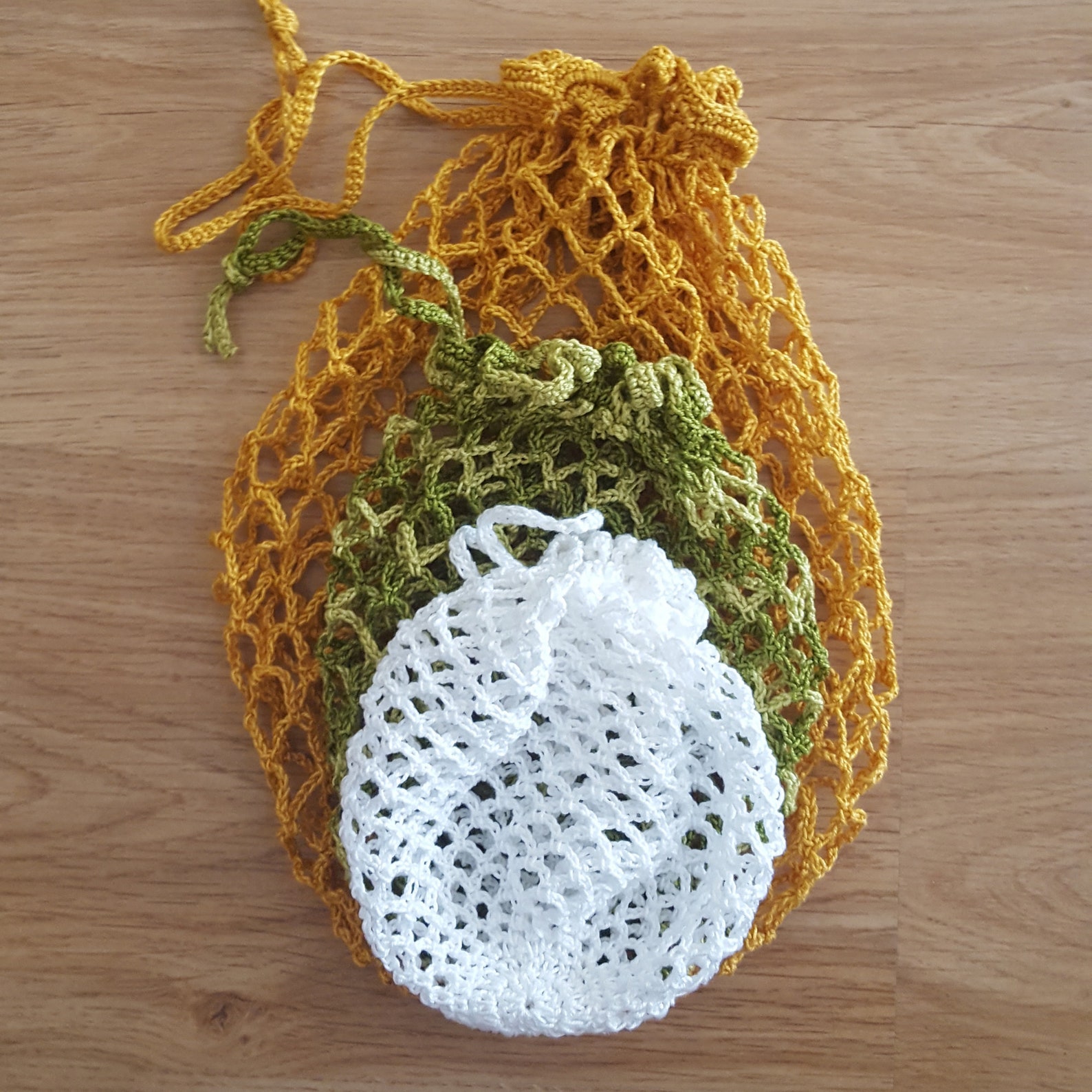 Crochet Drawstring Net Bag Pattern 3 Sizes Reusable Fruit - Etsy