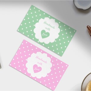 Printable Polkadot Pastel Handmade With Love Labels, 2 Sizes, 4 Colors ...