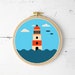 Lighthouse Landscape Cross Stitch Pattern, Lighthouse Embroidery ...