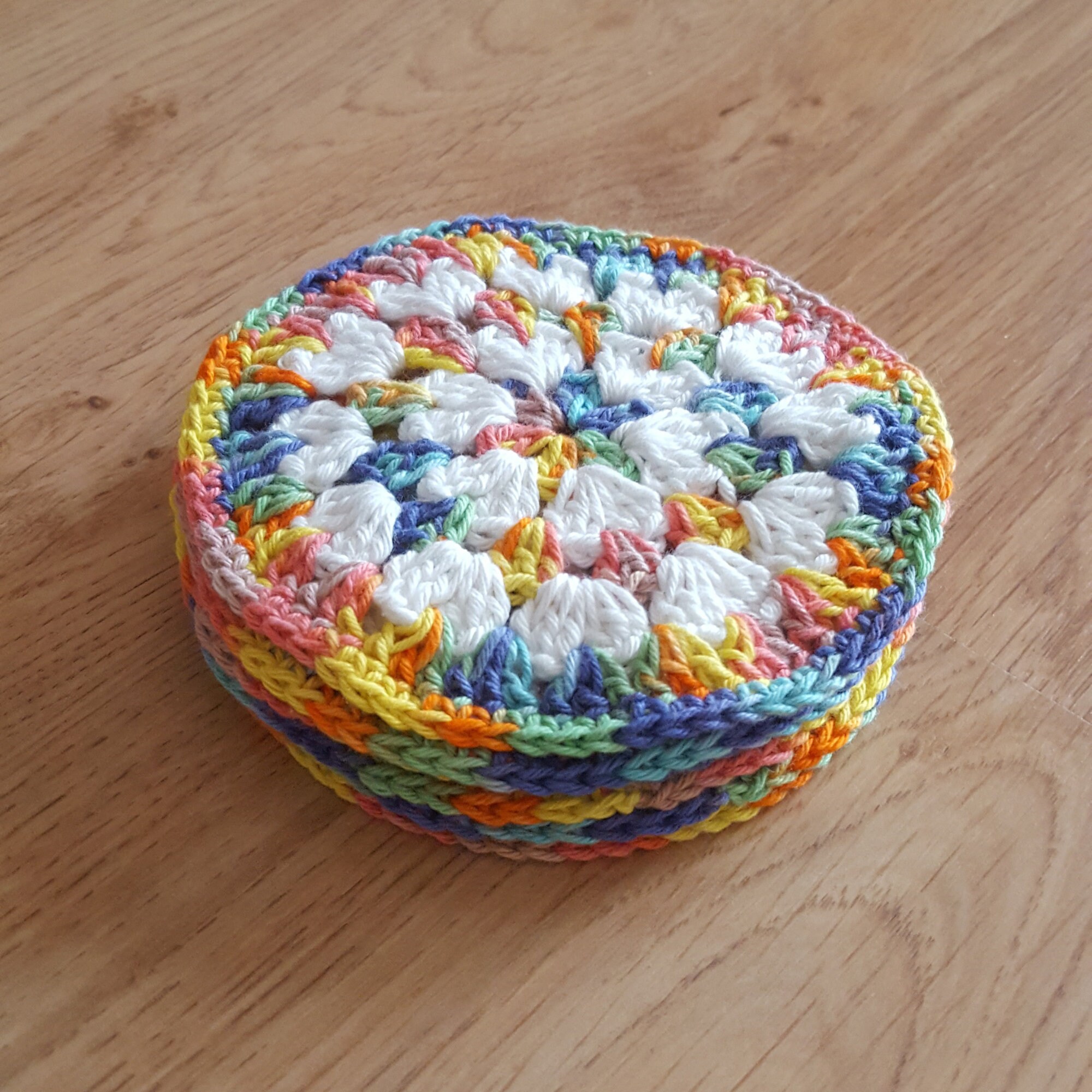 Colorful Crochet Coasters Pattern, Quick Crochet Pattern, Rainbow ...