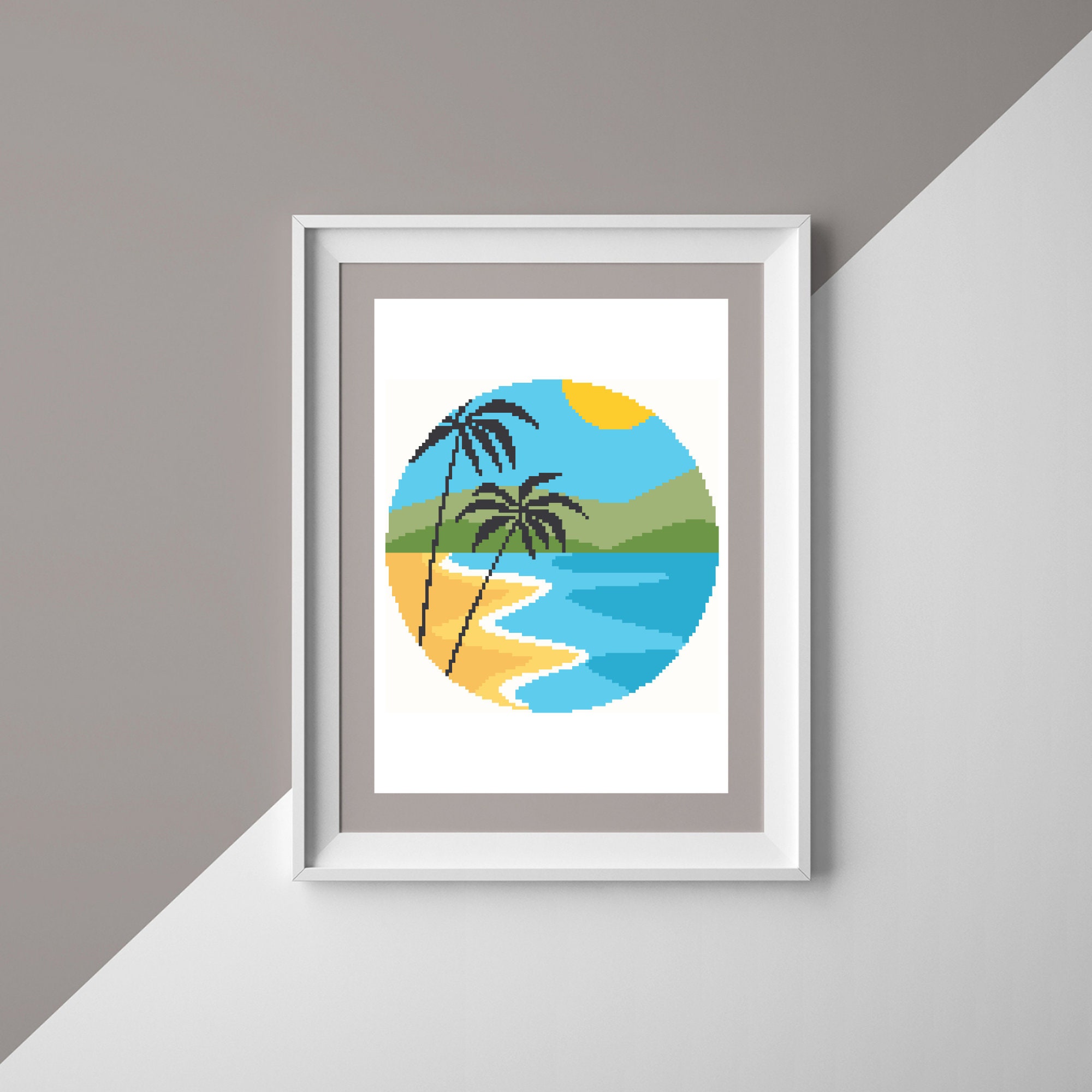 Tropical Beach Cross Stitch Pattern Nature Cross Stitch - Etsy