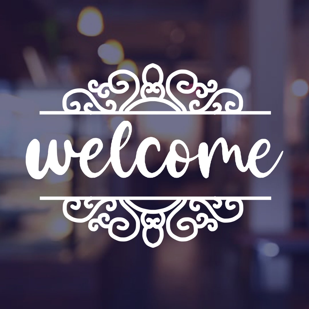 CUSTOMIZABLE Welcome Window Decal | Custom Text Vinyl Decal | Shop ...