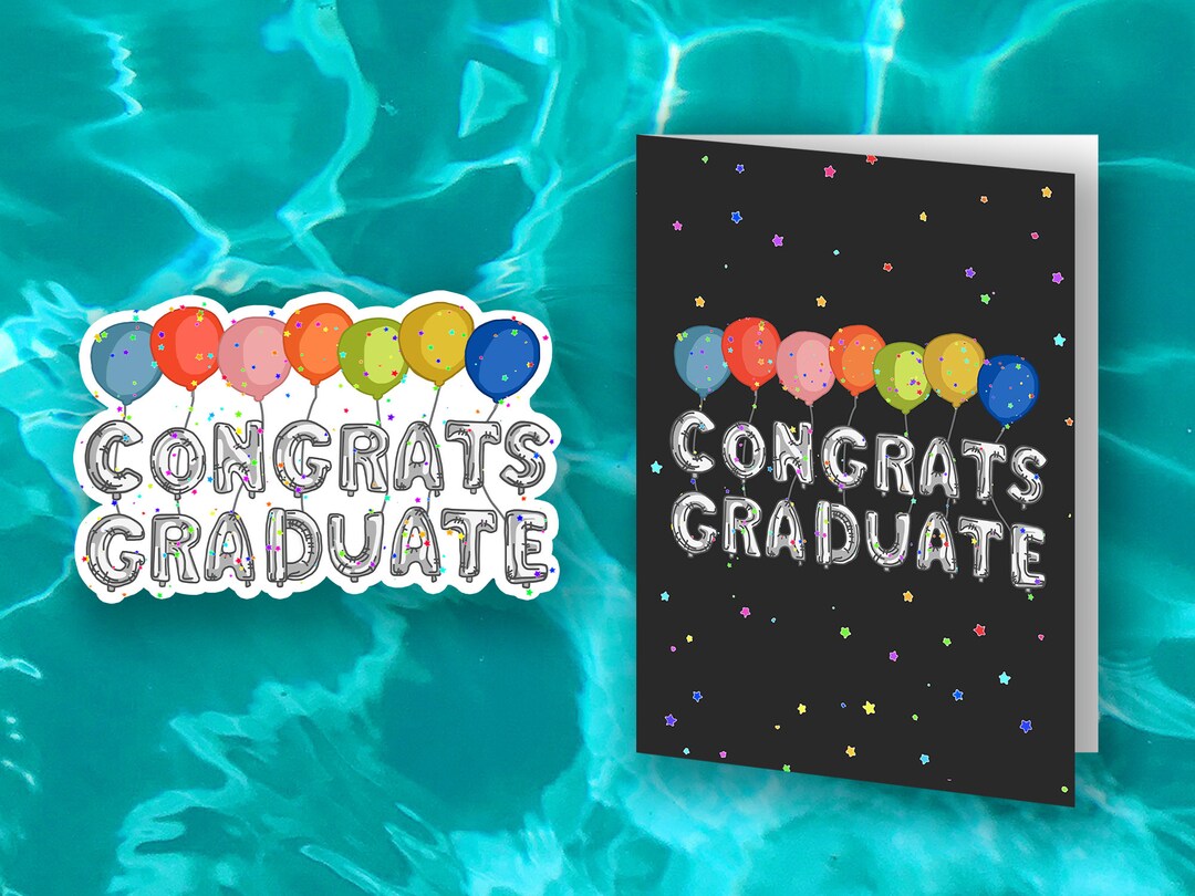 Congrats Graduate Party Bundle | Congrats Graduate Card and Die Cut ...