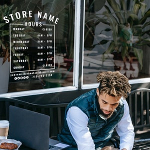 DIGITAL Store Hours Decal Download, Business Window Vinyl Decal | Shop ...
