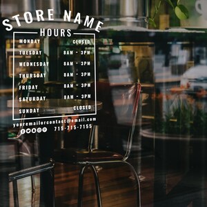DIGITAL Store Hours Decal Download, Business Window Vinyl Decal | Shop ...