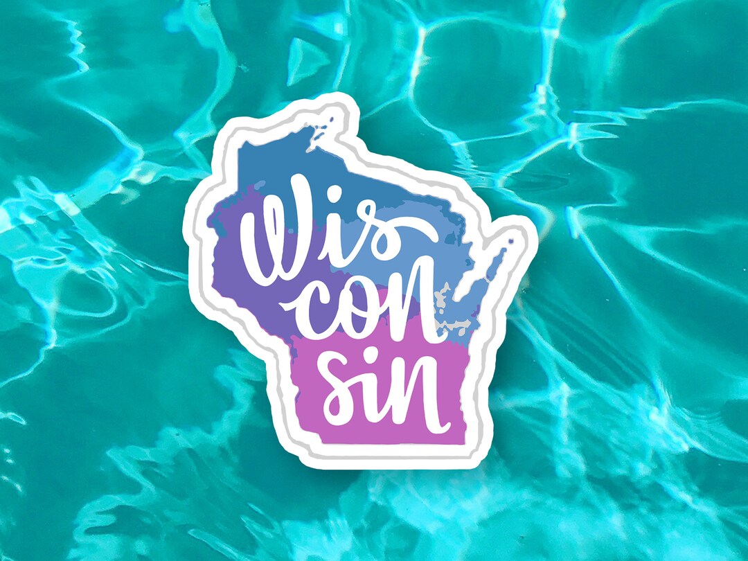 Wisconsin Die Cut Sticker | WI Vinyl Decal for Waterbottles ...